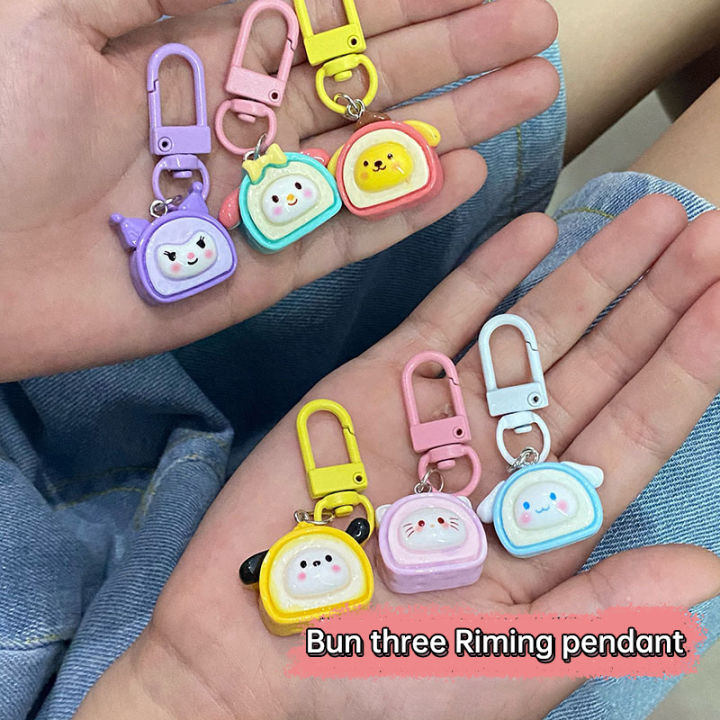 Sanrio Cartoon Bread Roll Key Chain Girl Heart Student Accessories Best ...