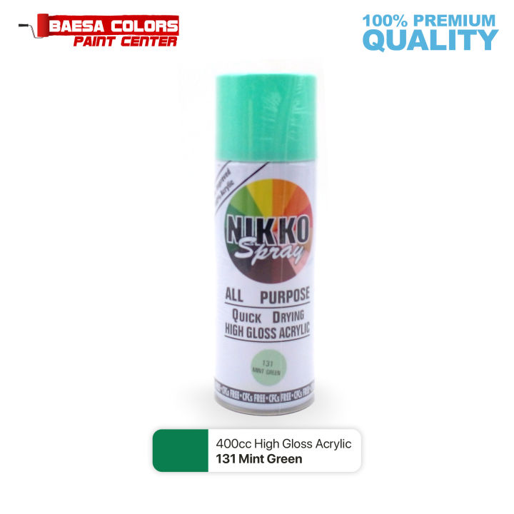 NIKKO Spray Paint 131 Mint Green All Purpose Quick Drying High-Gloss ...