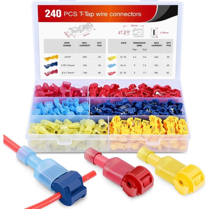 120/240PCS Fast Electrical Wire Connectors Snap Splice Lock Crimp Wire ...