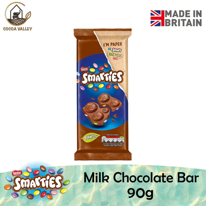 Nestle Smarties Milk Chocolate Bar 90g (Made in UK) | Lazada