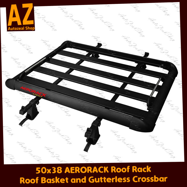50x38 Inches AERORACK Roof Rack / Roof Basket and Gutterless Crossbar ...