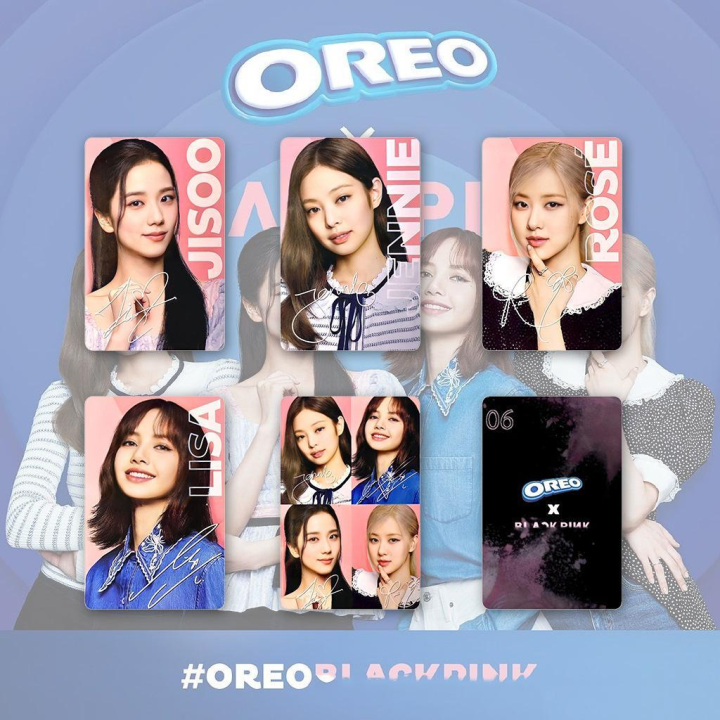 Blackpink x Oreo PhotoCards Blackpink Jennie Lisa Rose Jisoo Oreo Photo Cards 5 Per Set | Lazada