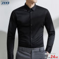 ZEKE A0001 Polo Shirt Menswear Plain Long Sleeve Poloshirt Casual Tops ...