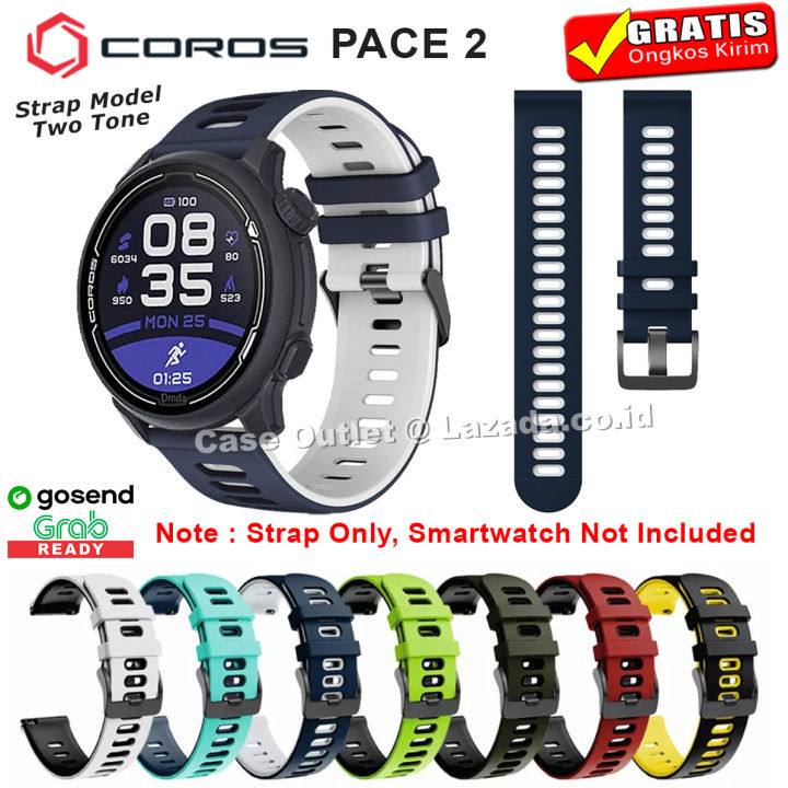 STRAP TALI JAM COROS PACE 2 MODEL TWO TONE RUBBER 20MM | Lazada Indonesia