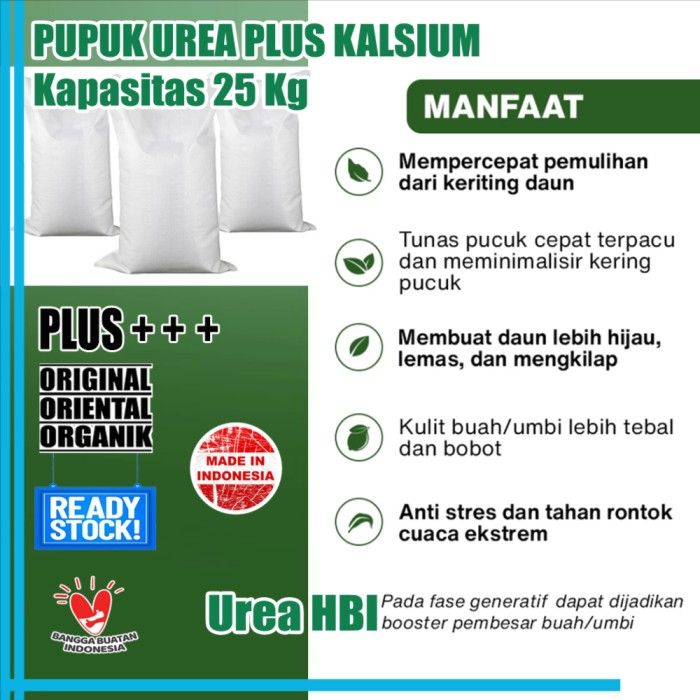 Bubuk Pupuk Urea Plus Kalsium 25 Kg Urea HBI Untuk Semua Jenis Tanaman ...
