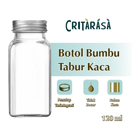Critarasa Botol Bumbu Tabur Rempah Tempat Bubuk Dapur Kaca Toples Tutup ...