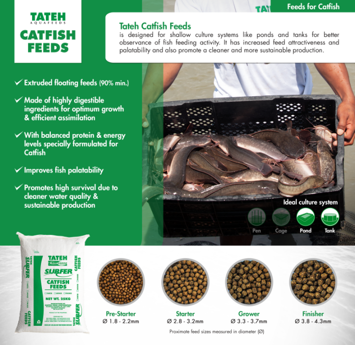 Tateh Aquafeeds Catfish Feeds 1kg | Lazada PH