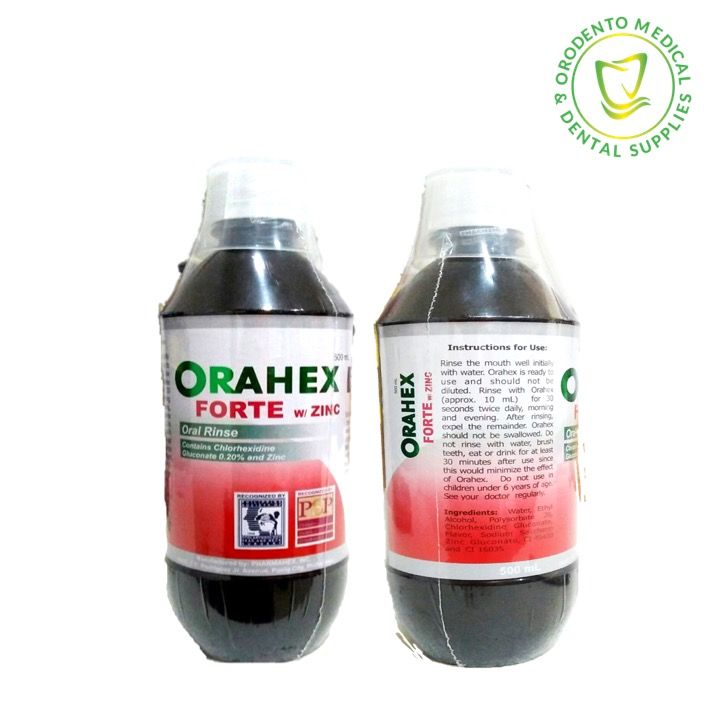 Orahex Forte with Zinc Oral Rinse Mouth 500ml Effective against ...