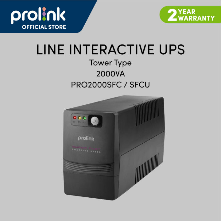Prolink PRO2000SFCU 2000VA/1200W Super-Fast Charging Power Backup UPS ...