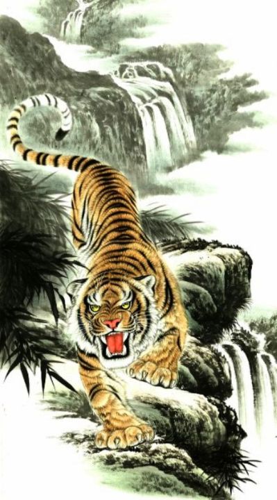 LUKISAN CETAK HIASAN DINDING HARIMAU LORENG BALIK ARAH,TANPA BINGKAI,,BISA BAYAR DI TEMPAT COD ...