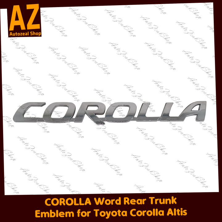 COROLLA Word Rear Trunk Emblem for Toyota Corolla Altis (Chrome Coated ...
