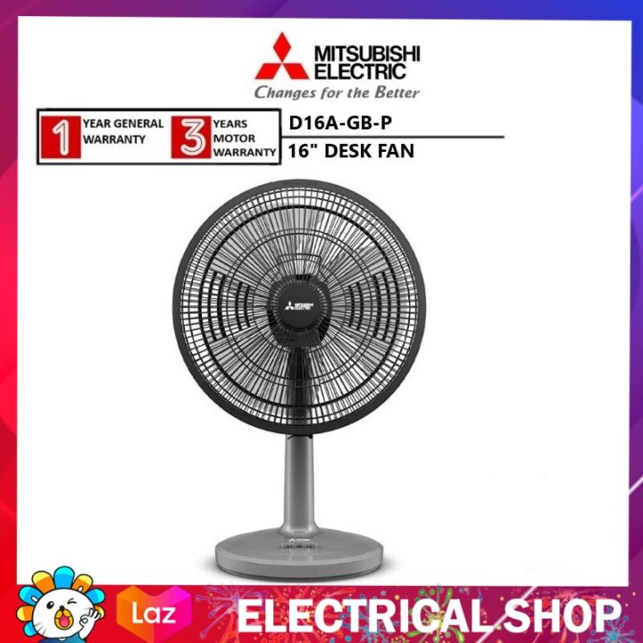 Mitsubishi 16" Table Fan D16A-GB-P Desk Fan Grey | Lazada