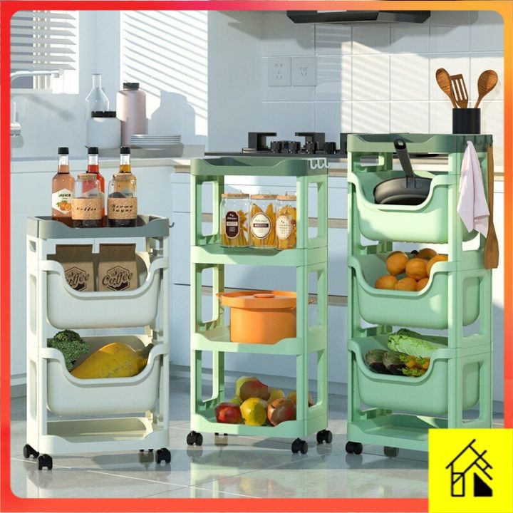 (READY STOCK)Large Capacity Kitchen Trolley Shelf with Wheels ...