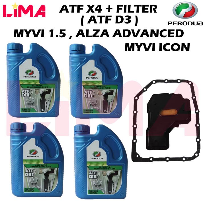PERODUA MYVI LAGI BEST 1.5 , ALZA ADVANCED ATF D3 AUTO TRANSMISSION OIL ...