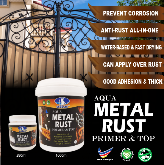 Aqua Metal Rust Primer Otter •ANTI-RUST ALL-IN-ONE •WATER-BASED •FAST ...