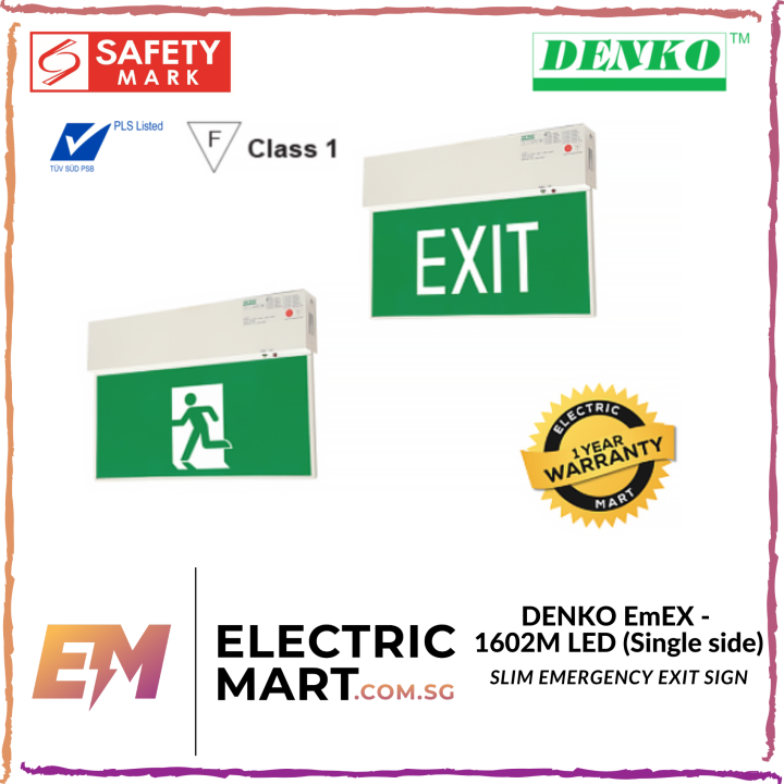 DENKO EmEX - 1602M LED Slim Emergency Exit Sign (Single side) | Lazada ...