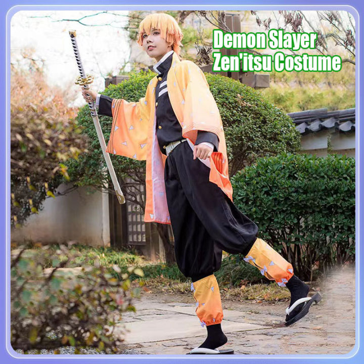 Demon Slayer kimetsu no yaiba Agatsuma Zenitsu Cosplay Costume Kimono ...