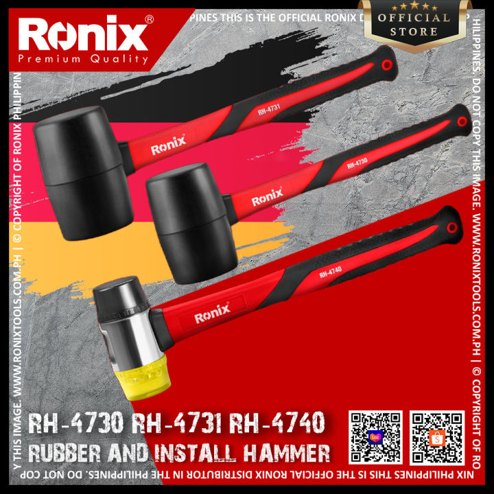 [new] Ronix RH-4730 / RH-4731 / RH-4740 Rubber Hammer 250g - 500g ...