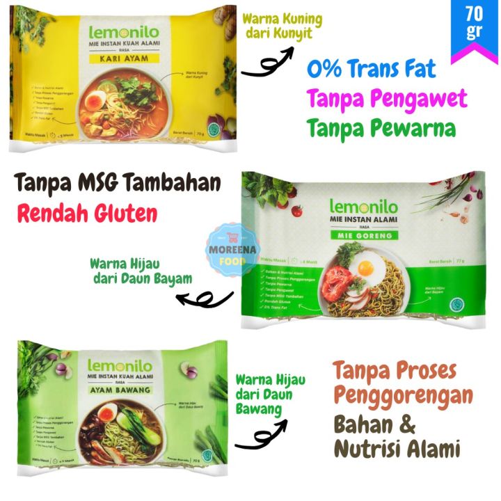 LEMONILO MIE INSTAN SEHAT GORENG KUAH PEDAS KOREA 77gr - NON MSG ...