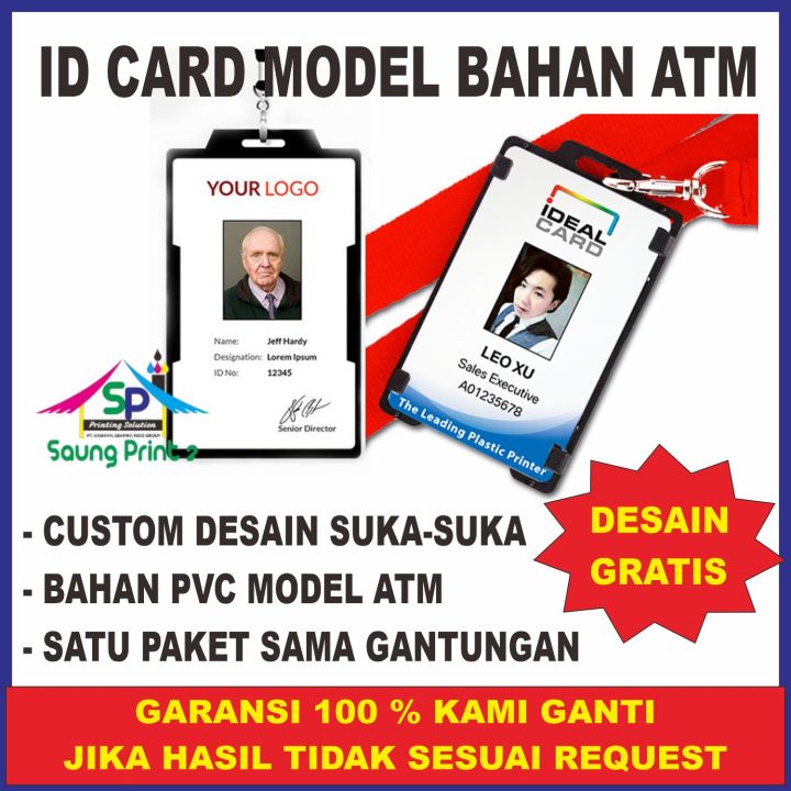Cetak ID Card Karyawan/Perusahaan KTA– Bahan Tahan Lama, Desain ...