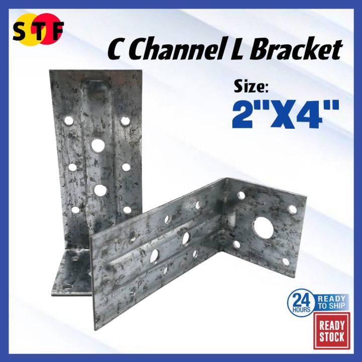 2" x 4" x 1.5mm Galvanized Iron (GI) L Bracket/ L bracket besi bumbung ...
