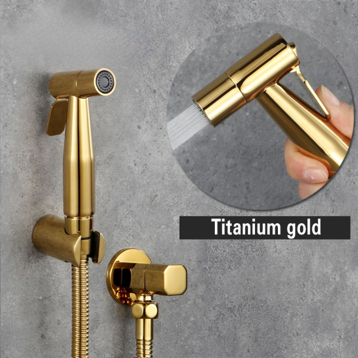 Toilet Bidet Sprayer Faucet Douche Kit Gold Hand Held Shower Faucet ...