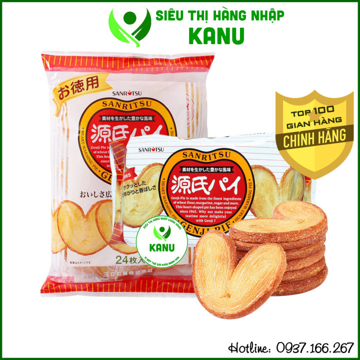 Bánh mì nướng giòn rụm cánh bướm Sanritsu Genji Pie Nhật Bản, đồ ăn vặt ...