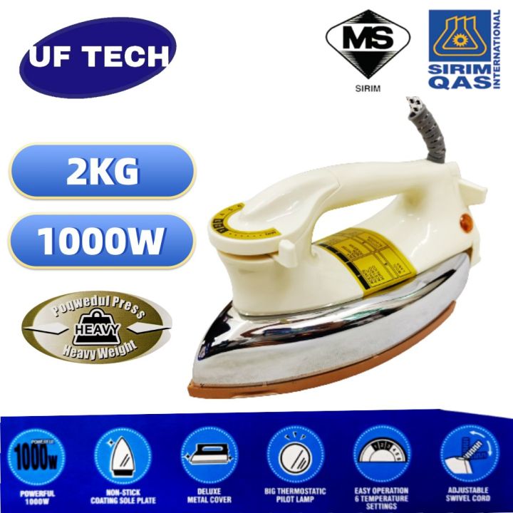 UF Tech Heavy Dry Iron UF-IB3530B (2KG) Seterika Berat Panasonic | Lazada