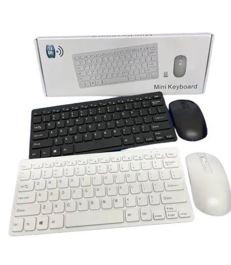 Wireless mini keyboard & mouse using 1 dongle adapter compatible for PC ...