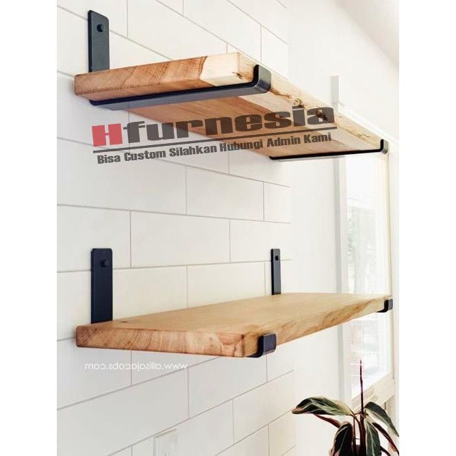 Ambalan Kayu Jati/ Kayu Pinus/Rak Dapur/Rak Bunga/Rak Gantung Tempel ...