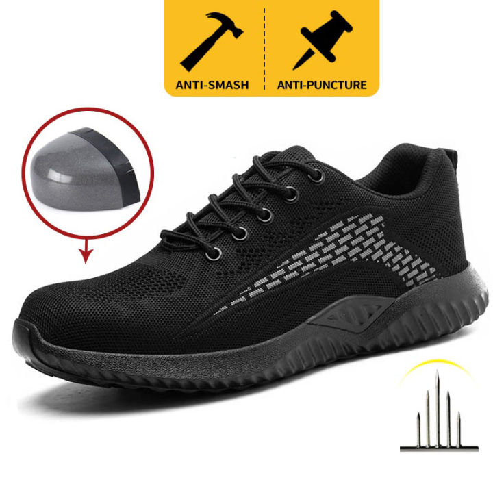 Rillttend Safety Shoes Men Steel Toe Cap Breathable Anti-Slip Anti ...