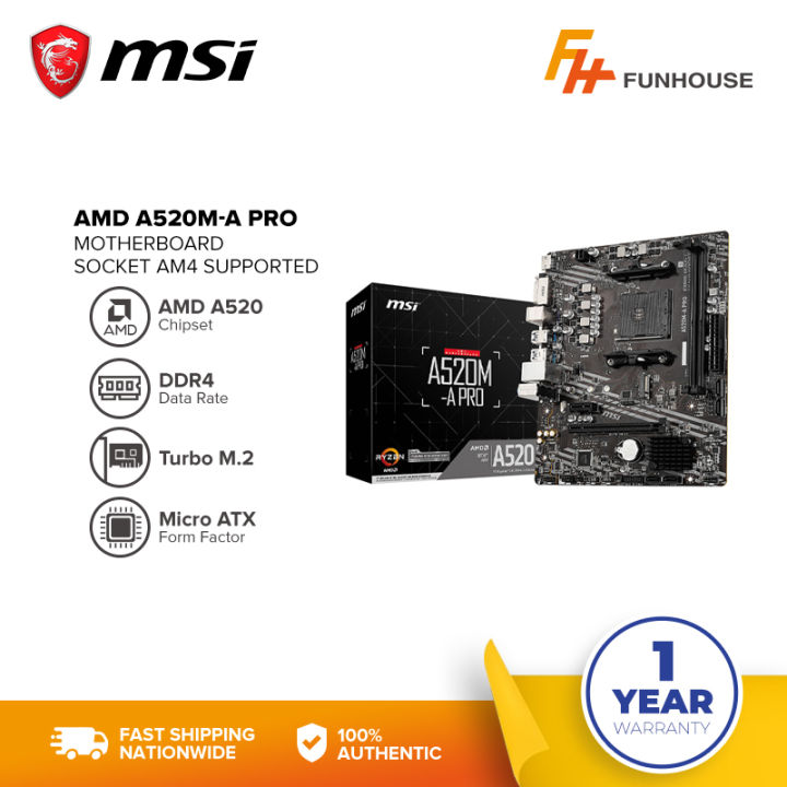 MSI AMD A520M-A PRO Motherboard (Socket AM4 Supported) | Lazada PH