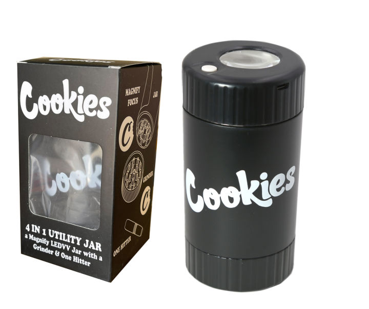 Cookies Led Magnifying Jars Mag Jar with Herb Grinder and One Hitter ...