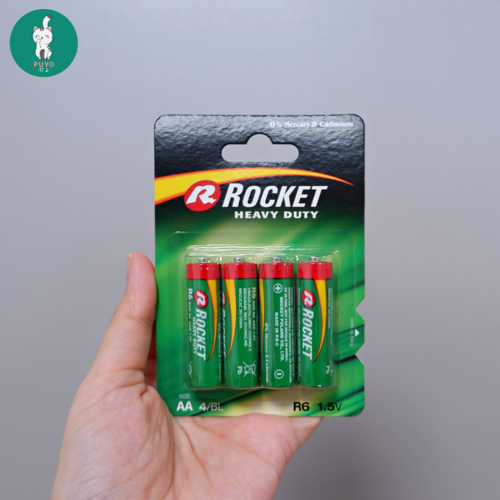 ถ่านแมงกานีส ถ่านไฟฉาย Rocket AA 1.5V ถ่านรีโมท ถ่านสำหรับใส่ของเล่น ...