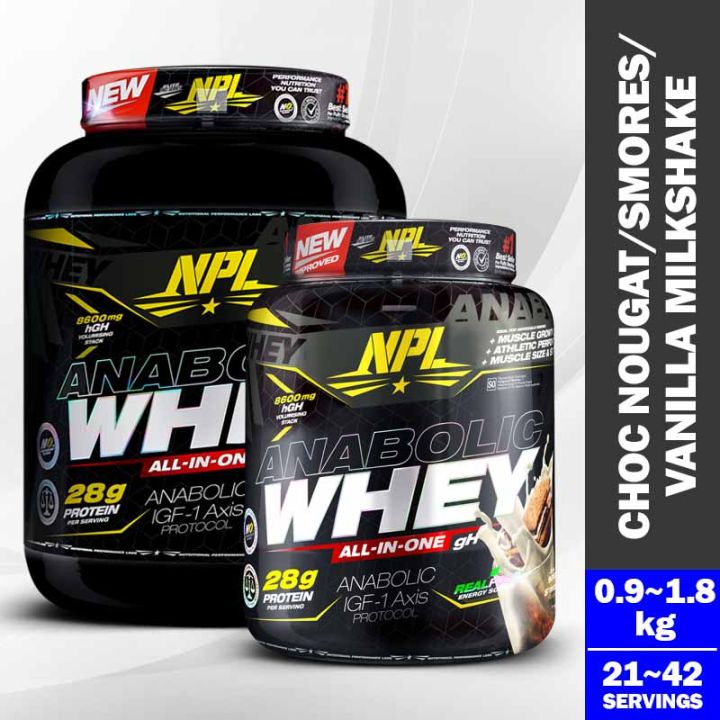 Anabolic Whey with Creatine and GH by NPL 28g Protein (4lbs / 2lbs ...