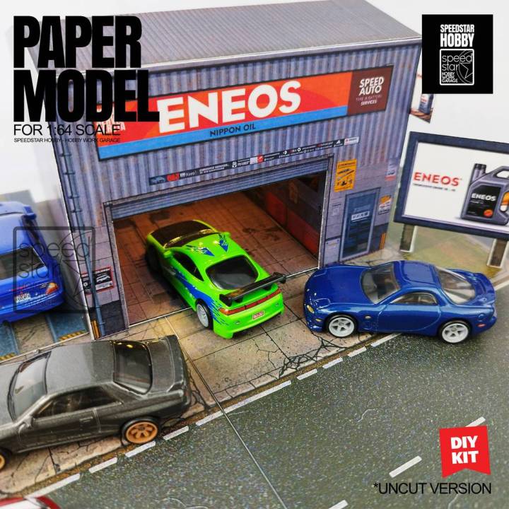 1:64 Eneos Garage Base #B1 - Diorama Paper Model Speedstar hobby | Lazada