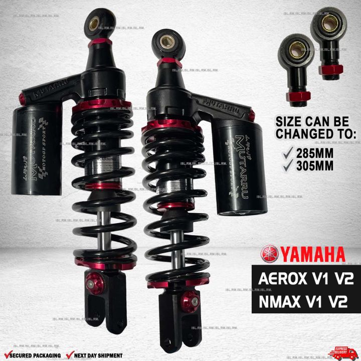 Yamaha NMAX AEROX V1 V2 Rear shock absorbers 2pcs with Baso style interchangeable size 285mm ...