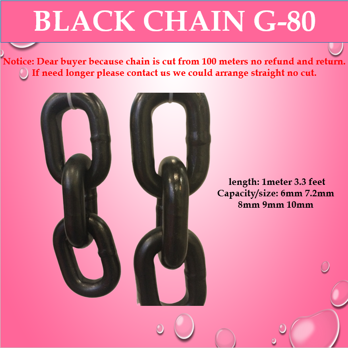 Grade 80 Black Chain 1 Meter 6-10mm High Strength Chain for Lifting ...