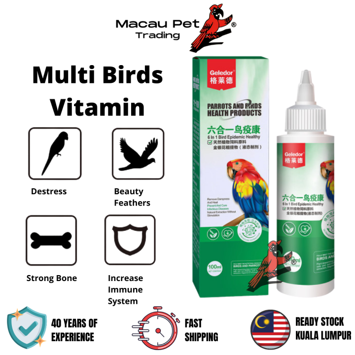MPT Bird Vitamin Parrot Vitamin Budgie Vitamin Lovebird Vitamin Macaw ...
