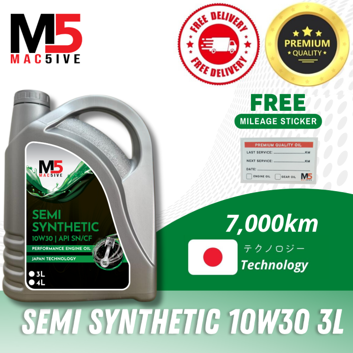 MACFIVE SEMI SYNTHETIC ENGINE OIL 10W-30 3 LITRE | Lazada