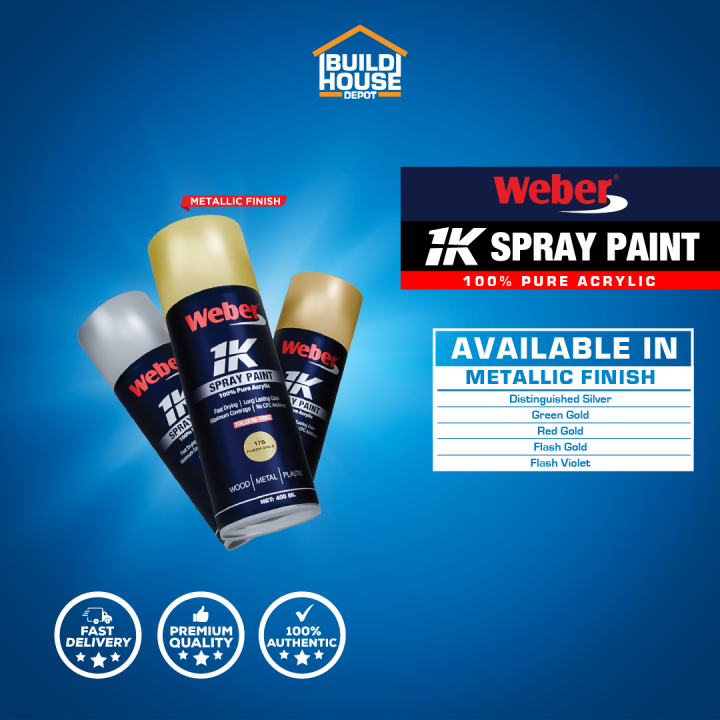 WEBER 1K Auto Acrylic Spray Paint - Metallic Colors - 400 ml | Lazada PH