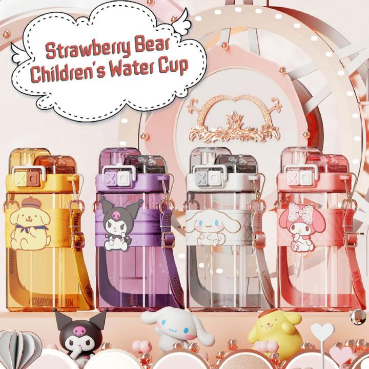 520ml Plastic Water Bottle Large Capacity Sanrioed/Melody/Onpompurin/Kuromi/Cinnamoroll ...