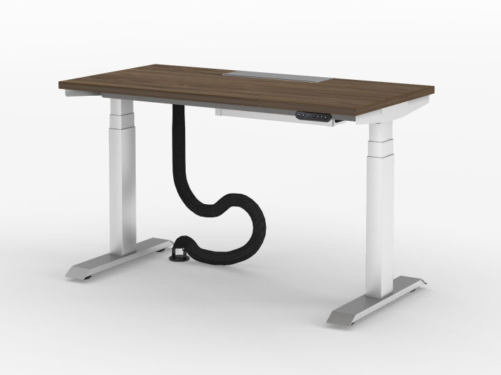 Haworth Hat Table with Motorized Leg Walnut/Silver/Silver SYELFS1206 ...