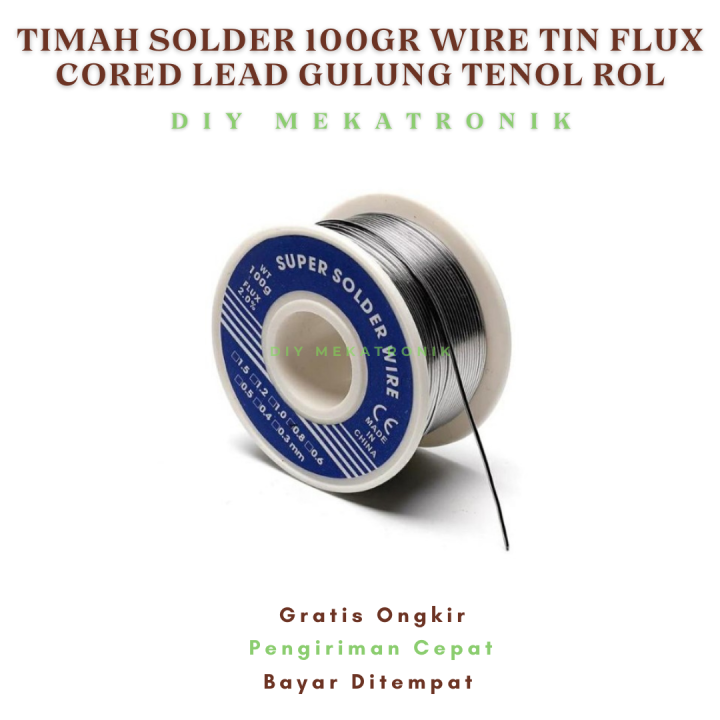 Timah Solder 100gram Sn63Pb37 Wire Tin Flux Cored Lead Gulung Tenol Rol ...