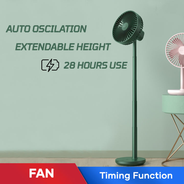 JISU Portable Auto Oscillating Height Adjustable Fan 8000mAh ...