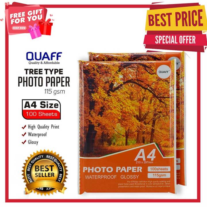 No Back Print Glossy Inkjet Photo Paper A4 Size 115gsm | Lazada PH