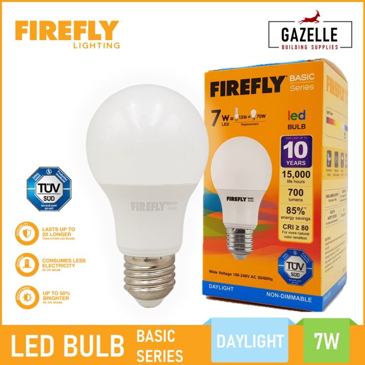 Firefly Basic Series LED Bulb - 7 Watts - Daylight / Cool White / Warm ...