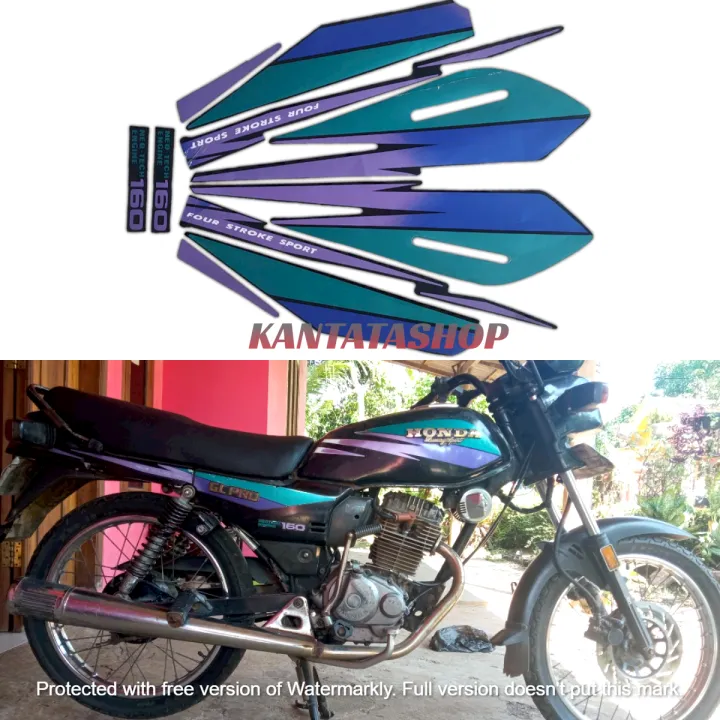 STIKER STRIPING LIS LES BODY MOTOR HONDA GL PRO 1993 UNGU & STRIPING ...