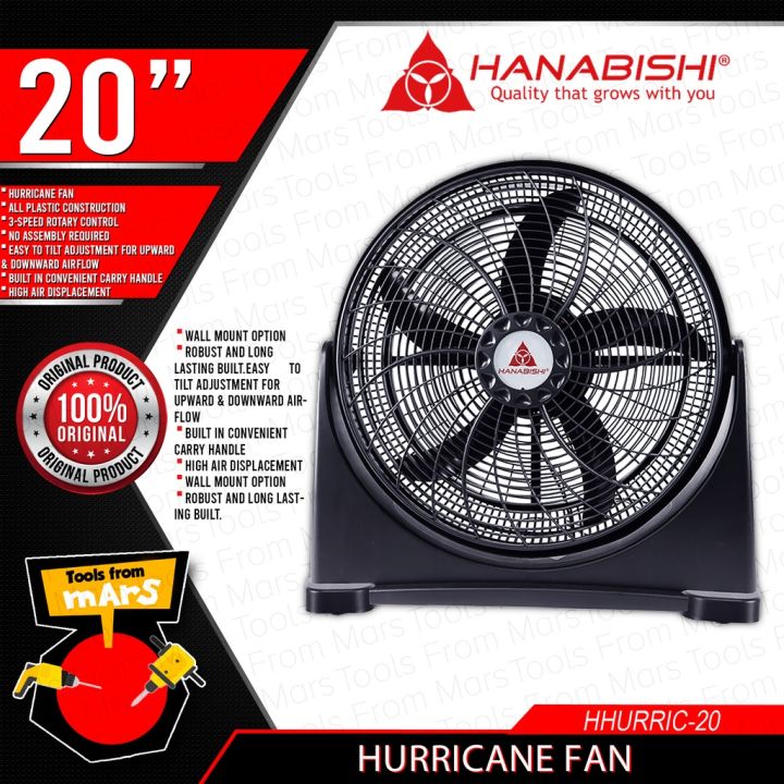 HANABISHI 20" Electric Ground Floor Fan Hurricane HHURRIC-2D -TFM ...