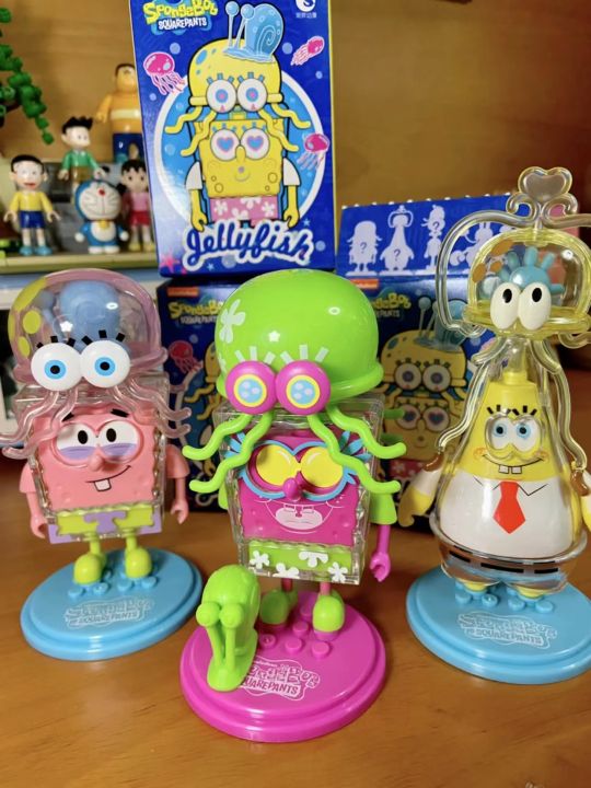 Genuine spot Spongebob jumping jellyfish blind box hand-made tide play ...